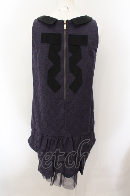 axes femme / ジャガードコクーンドレス M パープル O-24-11-17-046-AX-OP-OW-OS - closet ...