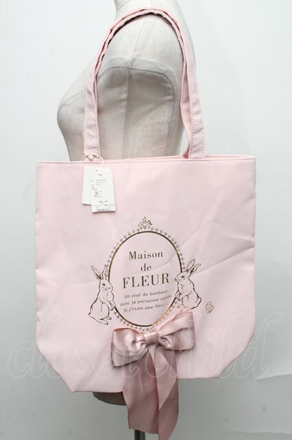 Maison de FLEUR / ラビットリボントートバッグ ピンク S-24-12-23-027-LO-BG-AS-ZS - closet child オンラインショップ