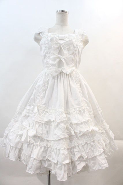 Angelic Pretty / Sweetフリルジャンパースカート 白 I-24-08-06 Angelic Pretty / Sweetフリルジャンパースカート 白 I-24-08-06